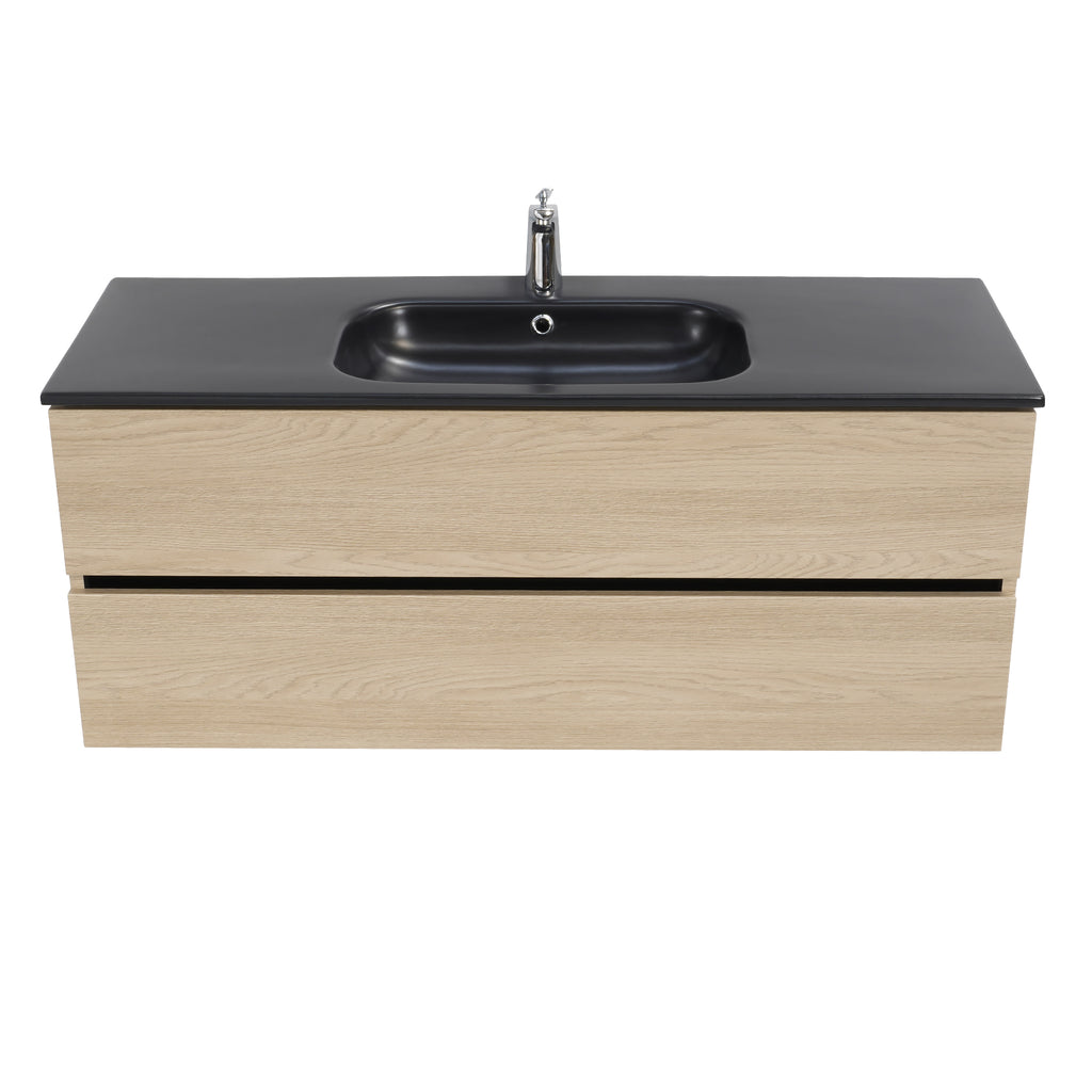 48 inch White Oak Single Sink Floating Vanity